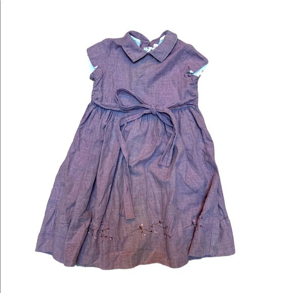 Bonpoint | Dresses | Bonpoint Brode Main Embroidered Plum Linen Dress ...